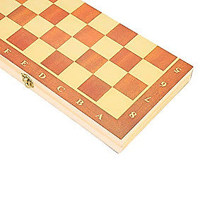Keenso Chess Set, Folding Portable Wooden Chessboard Folding Board Chess Game for Party Family Activities