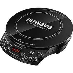 NUWAVE Flex Precision Induction Cooktop, Portable, Large 6.5” Heating Coil, Temperature from 100F to 500F, 3 Wattage Settings 600, 900, and 1300w