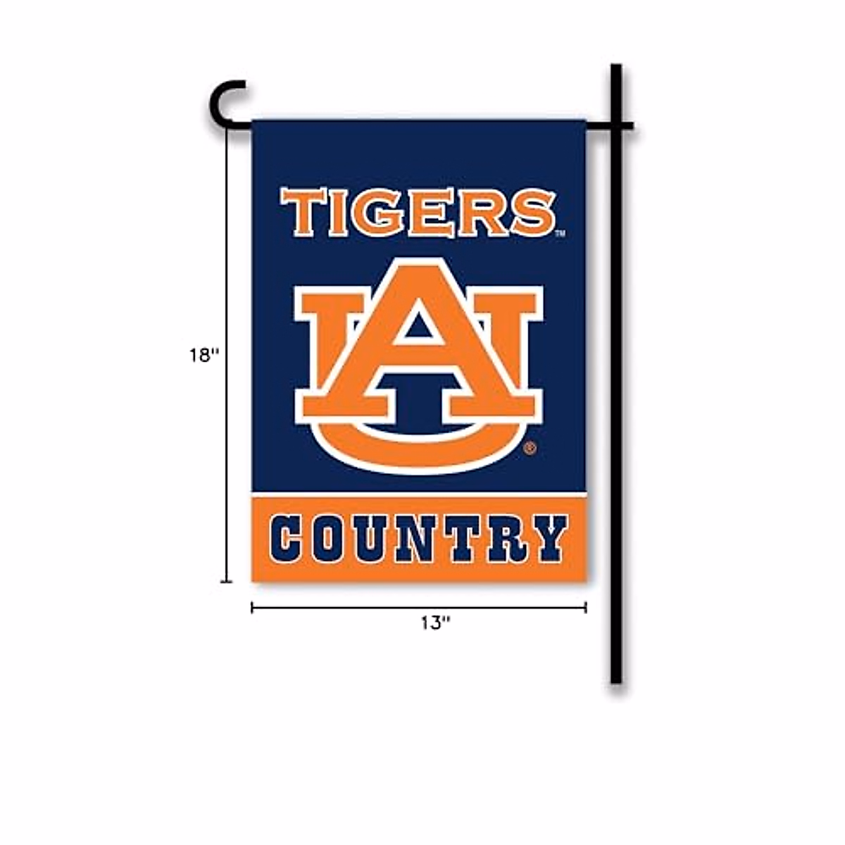 BSI NCAA Auburn Tigers 2-Sided Country Garden Flag, Team Color