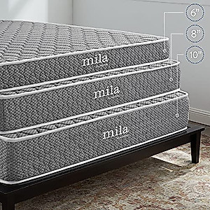 Modway Mila 6” Narrow Twin Mattress - Firm 6 Inch- 10-Year Warranty