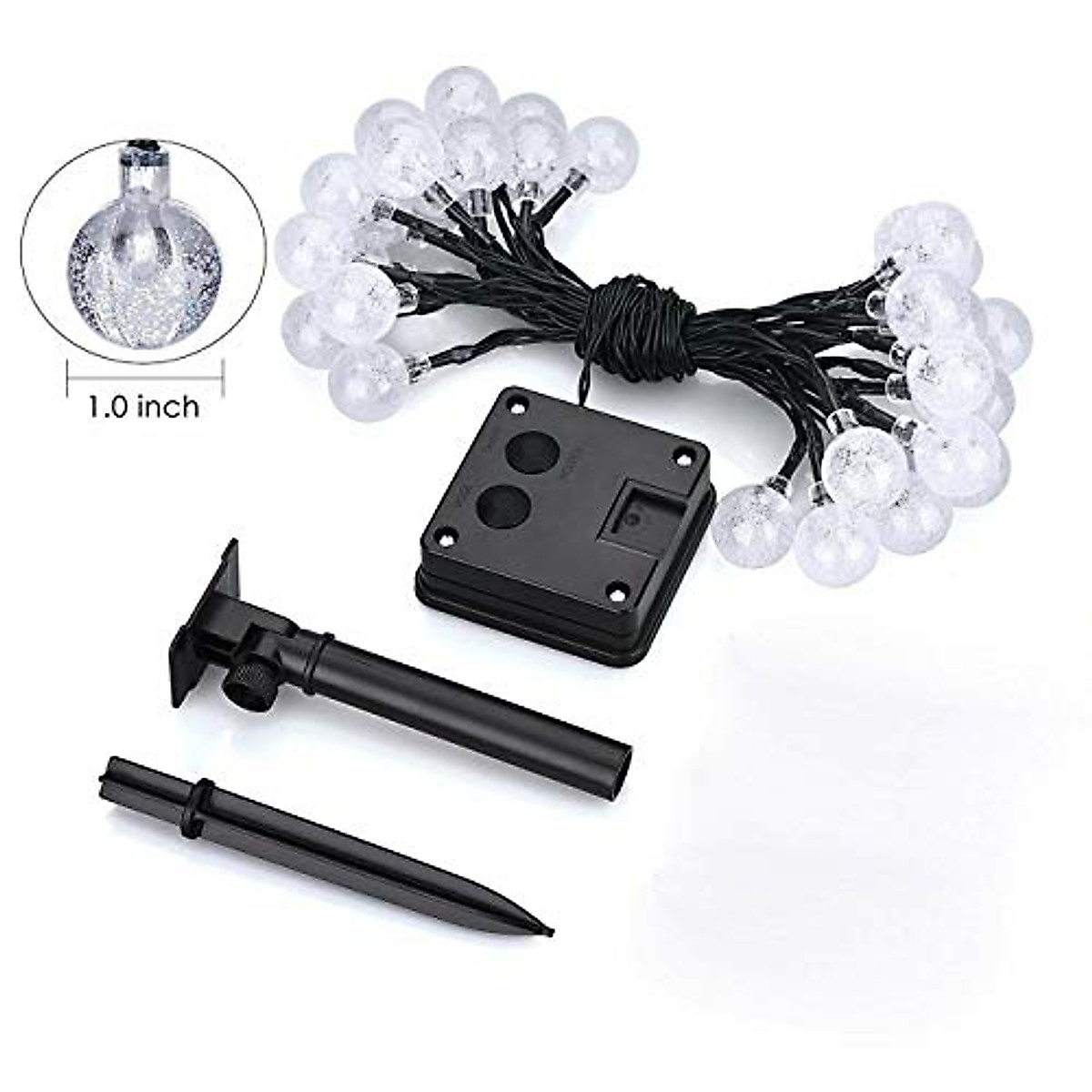 Christmas Decoration Light String- 6M 40LED Crystal Ball Solar String Lights Christmas Fairy Garden Lights for Outdoor Home Lawn Patio Party and Holiday Decorations (Warm Light)