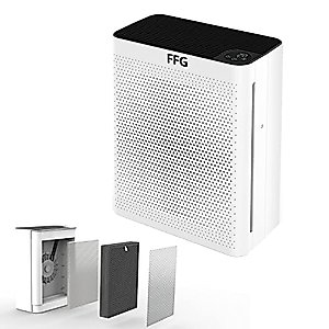 FFG HEPA Air Purifiers for Home, H13 True HEPA Filter for Home Large Room, Air Cleaner with 3 Speeds, Timers, Change Filter Reminder, Air Quality Indicator Light, Quiet Air Purifiers for Bedroom