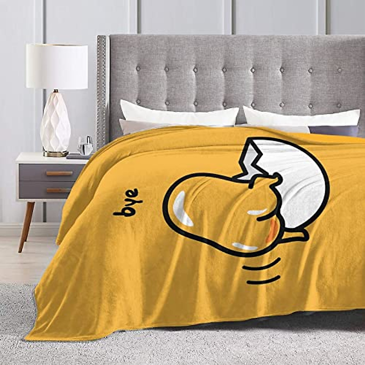 Gudetama The Lazy Egg Soft Throw Blankets for Couch Cozy Lightweight Decorative Blankets for Bed Living Room Travel
