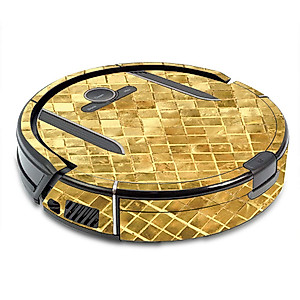 MightySkins Skin Compatible with Shark Ion Robot R85 Vacuum - Gold Tiles | Protective, Durable, and Unique Vinyl Decal wrap Cover | Easy to Apply, Remove, and Change Styles | Made in The USA