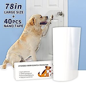 Door Protector from Dog Scratching - Dog Scratch Door Protector for Furniture, Window, Wall, Cat Scratch Furniture Protector Self Adhesive (78 x 7.8in)