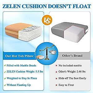 Spa Booster Seat for Hot Tub Weighted Spa Pillow Hot Tub Booster Seat for Adults Hot Tub Cushion Spa Seat Pillow for Outdoor Hot Tub Accessories