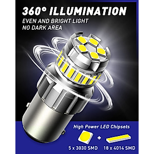 AUTOONE 1157 LED Bulb White 6500K, 2057 2357 7528 BAY15D LED Bulbs for Backup/Reverse Light, Tail Light, Brake Light, 300% Brighter Canbus Ready Plug and Play LED Bulbs, Pack of 2