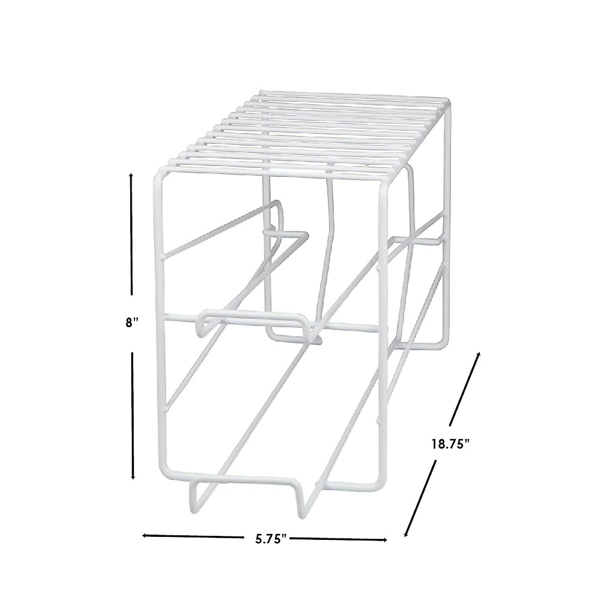 Home Basics Soda Can Beverage Dispenser Rack for Cabinet, Pantry, or Refrigerator – Dispenses 12 Standard Size 12 oz Soda Cans and 12 oz Canned Foods, White Finish