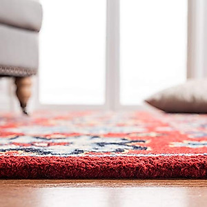 SAFAVIEH Heritage Collection 3' x 5' Red/Blue HG746Q Handmade Traditional Oriental Premium Wool Area Rug