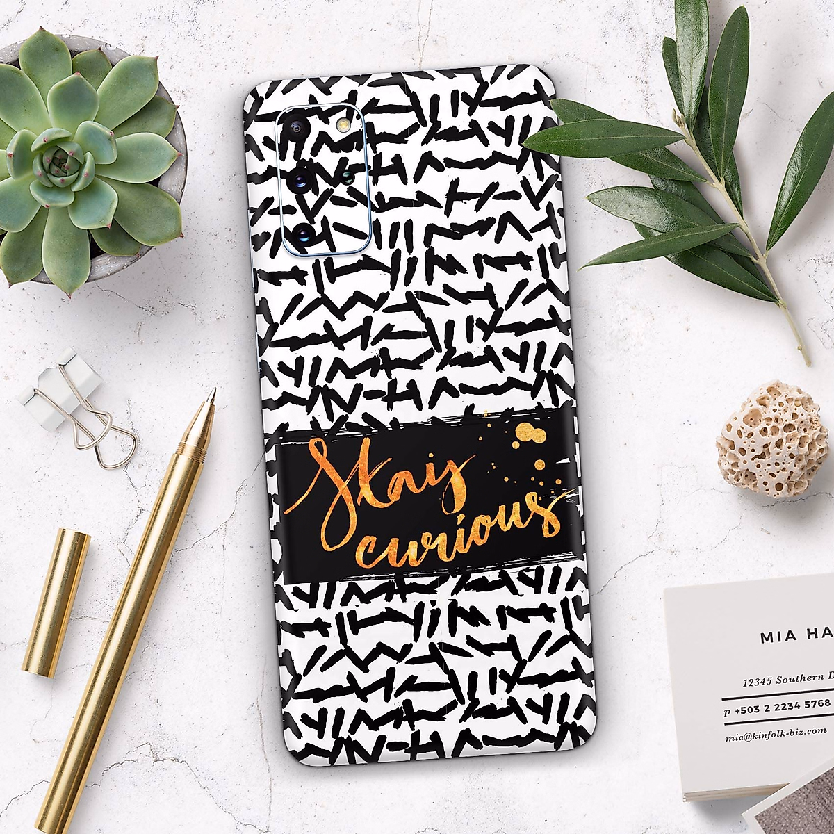 DesignSkinz Lux Stay Curious Protective Vinyl Decal Wrap Skin Cover Compatible with The Samsung Galaxy S20 (Screen Trim & Back Glass Skin)