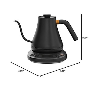 Mecity Electric Gooseneck Kettle With LCD Display Automatic Shut Off Coffee Kettle Temperature Control Hot Water Boiler Pour Over Tea Kettle 1200 Watt Quick Heating Electric Tea Pot, 0.8L, Matt Black