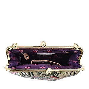 Anuschka Women’s Hand Painted Genuine Painted Leather Medium Frame Crossbody - Floral Passion