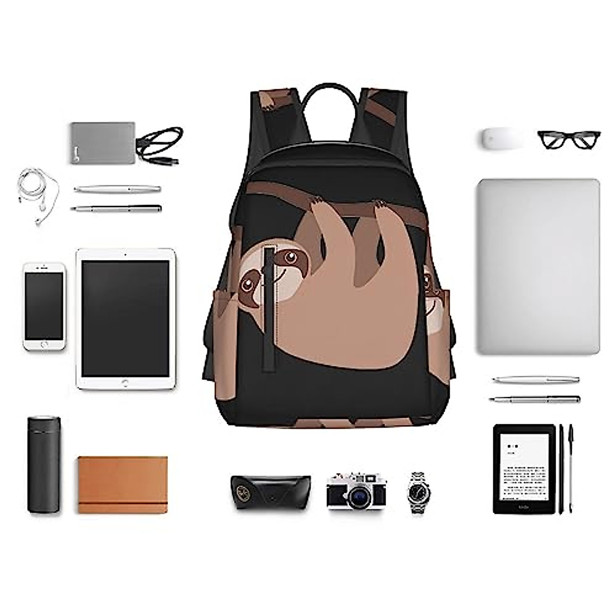 DEHIWI Sloth Casual Backpack Bag Lightweight Laptop Bag Travel Laptop Backpack For Women Men