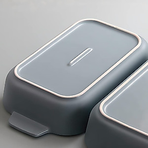 Au Gratin Baking Dishes, YFWOOD 8.7''X5'' Small Casserole Dishes for The Oven, Bakeware With Double Handle for Casseroles, Lasagna & Cobblers, Oven, Microwave & Dishwasher Safe,Set Of 2,Blue