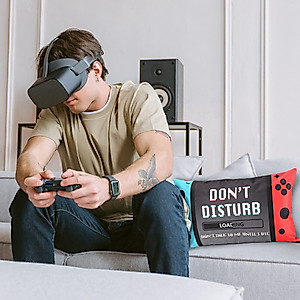 Gamer Dad Gifts, Gamer Gifts for Teen Boys, Gaming Room Decor, Gaming Gifts for Men Boyfriends, Gamer Socks + Throw Pillow Covers 20x12 Inch
