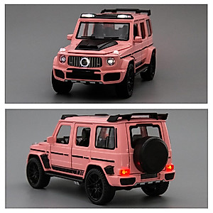WAKAKAC Model Car 1/22 Scale Benz G800 Alloy Collectible Pull Back Toy Vehicle with Light and Sound Door Can Be Open Toy Car for Boys Adults Gift(Pink)
