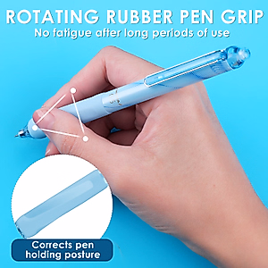 cobee Retractable Gel Ink Pens, 6 Pack 0.5mm Fine Point Black Ink Ballpoint Pen with Super Soft Grip, Quick Drying Writing Pen, Cute Ball Point Pens for Office School Supplies Drawing, Smooth Writing