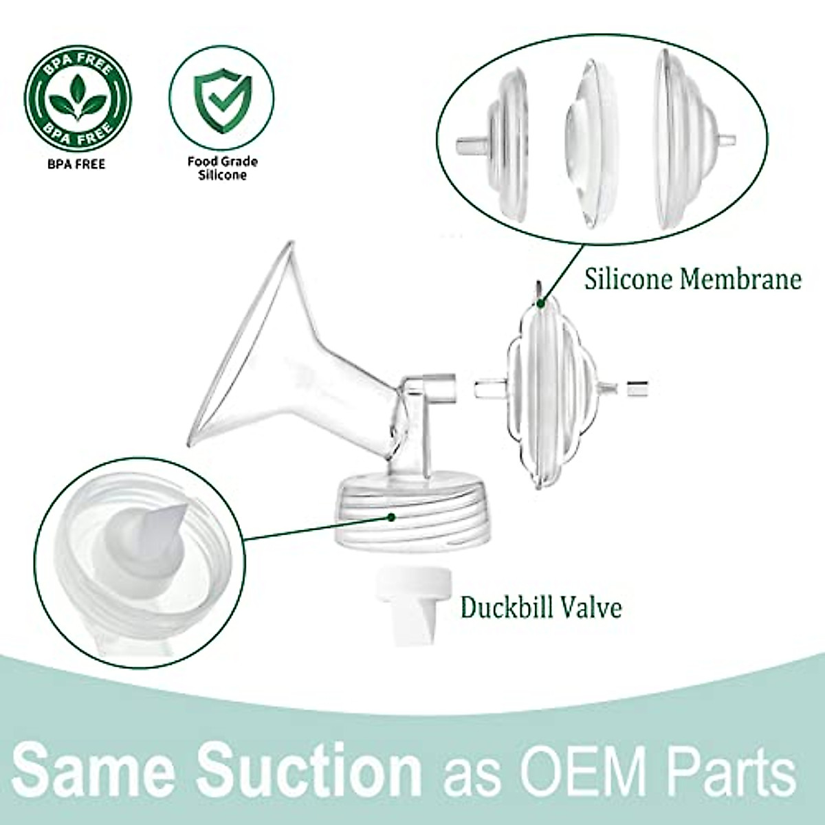 TOVVILD Pump Parts Compatible with Spectra Pump - Duckbill Valves Silicone Membrane for Spectra S1 Spectra S2 Spectra 9 Plus, Replace Backflow Protector, Not Original Spectra Pump Accessories