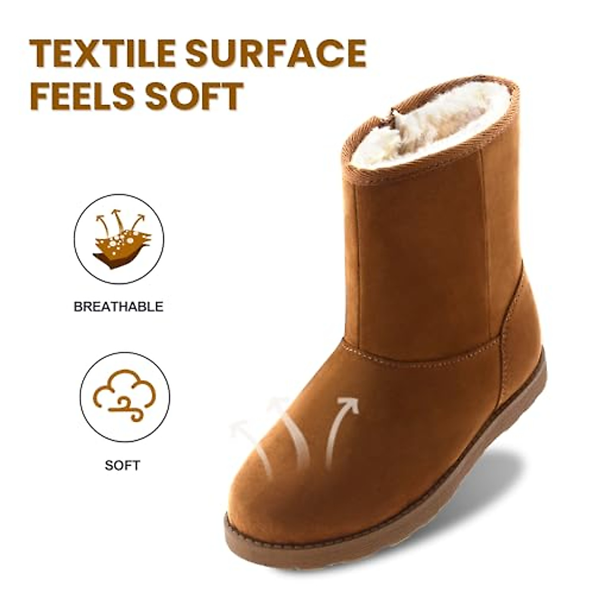 LseLom Girls Winter Snow Boots Warm Fur Lined Lightweight Kids Fashion Booties Outdoor Shoes for Girls Big Kid US 3