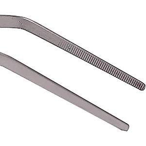 Dzrige 7.1 Inch Stainless Steel Tweezers Feeding Tongs for Aquarium Fishtank Reptile Lizards Gecko Spider - Straight and Curved (2Pcs)