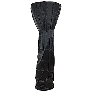 Sunnydaze 7-Foot Patio Heater Cover - Black 210D PVC - Top to Bottom Zipper Closure - For Use with Standup Propane Heaters