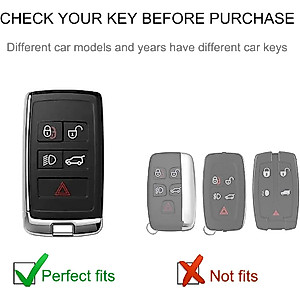 YOCSGCP For Range Rover 4D genuine leather Key Fob Cover with Zinc alloy Keychain Key Shell Compatible with 2018-2023 Range Rover Sport Evoque Velar Discovery Smart Remote Key
