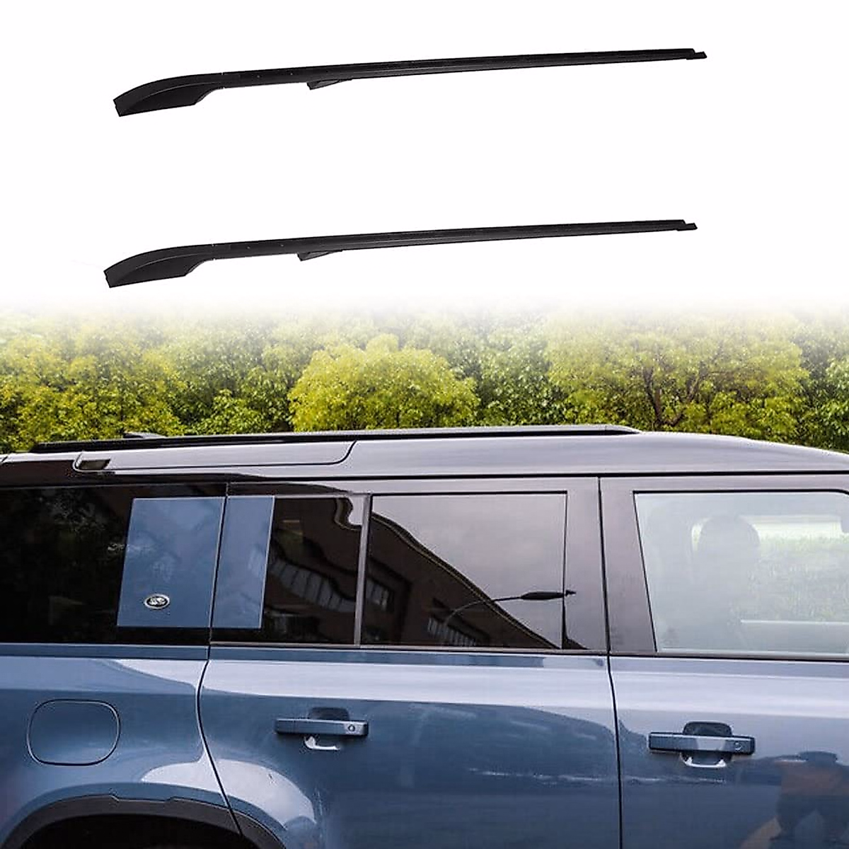 Roof Rails Fits for Rover Defender 110 130 2020-2023 4Doors Crossbar Black 2PCS Luggage Carrier Roof Rack Cargo Carrier Car Accesories