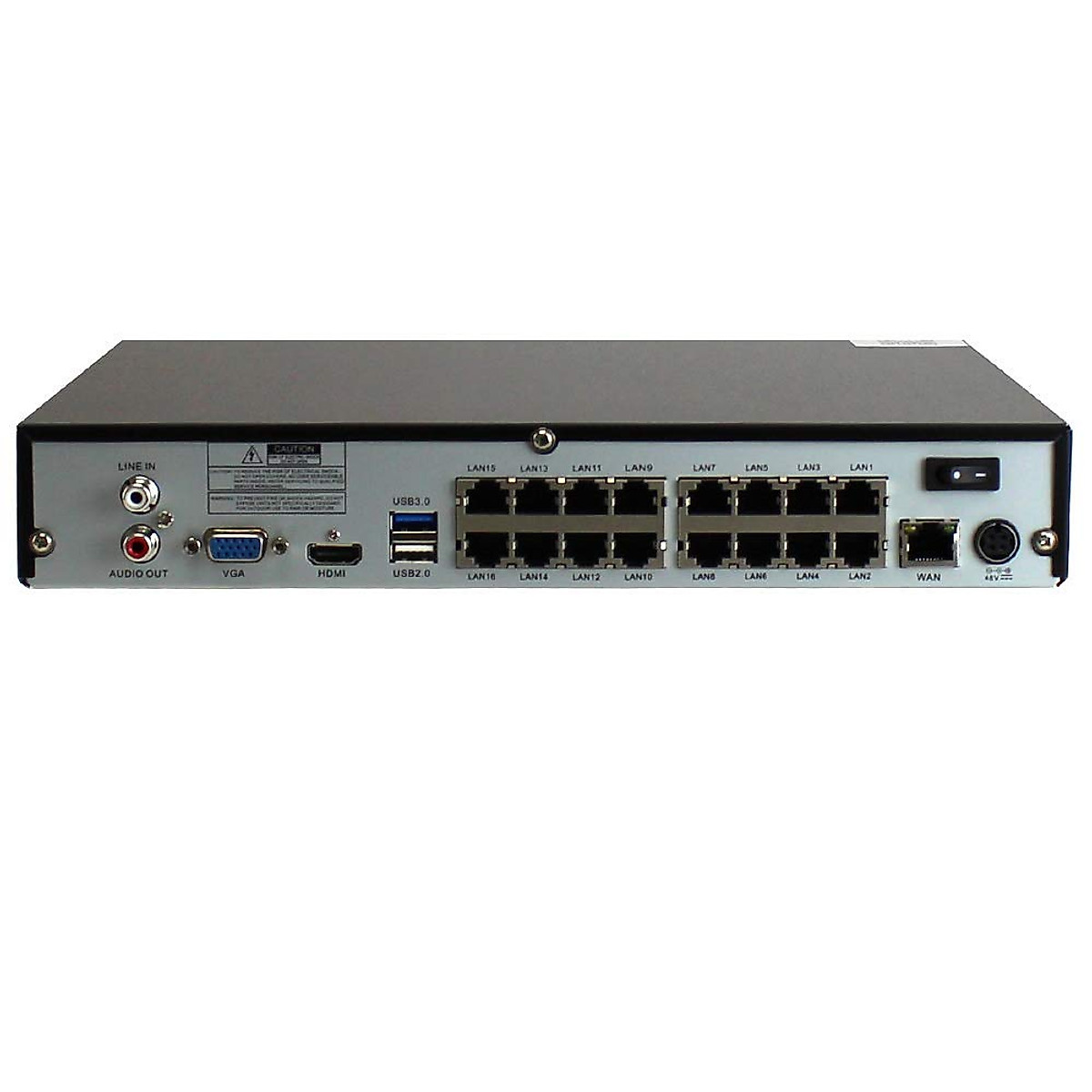 GW Security 16 Channel H.265 4K 2160p HDMI NVR Network Video Recorder, 16CH PoE Port - Compatible with 12MP/ 8MP /5MP 1080P Realtime ONVIF IP Camera (Pre-installed 4TB HDD, 2X HDD bay, up to 28TB)