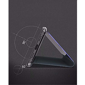 AIsoar Compatible/Replacement fit Galaxy J7 2018 Case, Cover Mirror Smart Clear View Window Flip Case Slim Multi-Function Mirror Case S-View Stand flip Folio Full Body Protection Cover (Silve