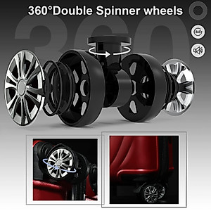 M Camel Mountain Luggage Sets 3 Piece Lightweight Durable Expandable Hard Shell Suitcase Set with TSA Lock Double Spinner Wheels (Red)