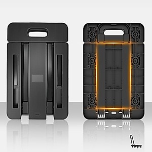 Folding Hand Truck Dolly, Portable Dolly for Moving, 500LB Luggage Cart Dolly with 6 Wheels & 2 Bungee Cords for Luggage, Travel, Moving, Shopping, Office Use, Black