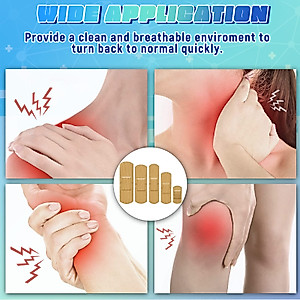 Supervitae 500 Pcs Adhesive Bandages Assorted Sizes Flexible Breathable Bandages Patch Bandages for Family First Aid Skin Wrap Finger Wound (Natural,Fabric)