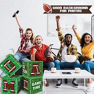 Football Party Decorations 4PCS Football Balloon Boxes with GAME and TIME Letters for Football Birthday Party Football Gameday Tailgate Party Supplies