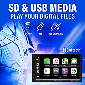 BOSS Audio Systems Elite Series CRBE7ACP Car Stereo System - Apple CarPlay, Android Auto, 7 Inch Touchscreen, Bluetooth, No CD Player, Certified Manufacture Reconditioned, SoundSkins Screen Cloth