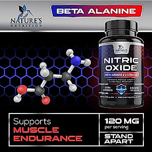 Extra Strength Nitric Oxide Supplement L Arginine 3X Strength - Citrulline Malate, AAKG, Beta Alanine - Premium Muscle Supporting Nitric Oxide Booster for Strength & Energy Supplements - 240 Capsules