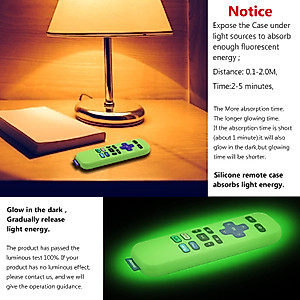 [2 Pack] Pinowu Remote Cover (Glowing in The Dark) Compatible with Roku Simple Remote, Anti Slip Silicone Cover Suitable for Roku Express and Roku Premiere Player Remote (Blue and Green)
