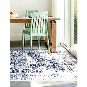 Rugs.com Arlington Collection Rug – 10' x 14' Blue Medium-Pile Rug Perfect for Living Rooms, Large Dining Rooms, Open Floorplans