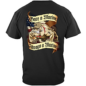 USMC Marine Corps Once A Marine Always A Marine T-Shirt Black X-Large