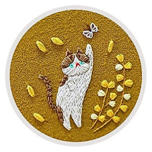 Mantouxixi Embroidery Starters Kit with Pattern & Instructionsfor Beginners, Cross Stitch Kits with Embroidery Hoops, Stamped Embroidery Cloth, Colored Threads and Needles