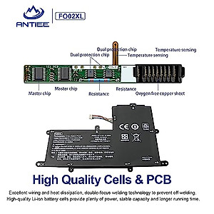 ANTIEE FO02XL L97355-005 L97353-2D1 Laptop Battery for HP Chromebook 11A 11A-NA 11A-NA0001NI 11A-NA0002NI 11A-NA0002MU 11A-NA0010NR 11A-NA0030NR 11A-NA0500SA 11A-NA0800NO 11A-NA0200ND TPN-DB0A 37.6Wh