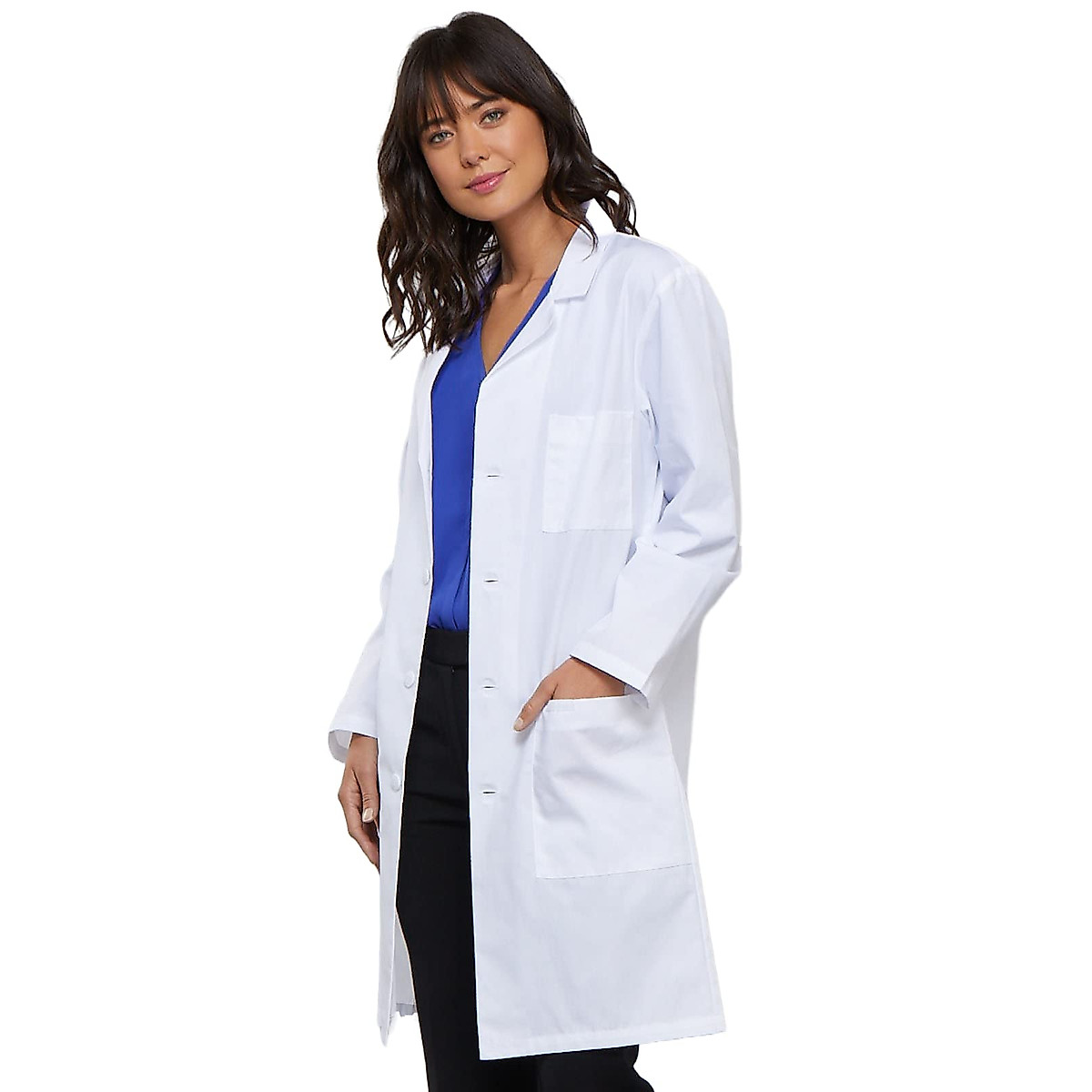 Cherokee 40 Inch Unisex Lab Coat, White, Medium
