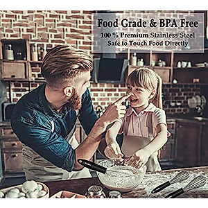 Stainless Steel Wire Whisk Set - 3 Packs Balloon Whisk, Thick Wire Wisk ＆ Strong Handles, Egg Frother for Cooking, Blending, Whisking, Beating and Stirring (8.5"+10"+11")