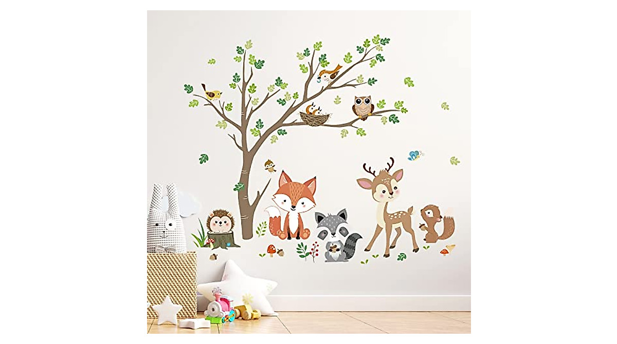 Woodland Animals Tree Wall Stickers for Kids Rooms