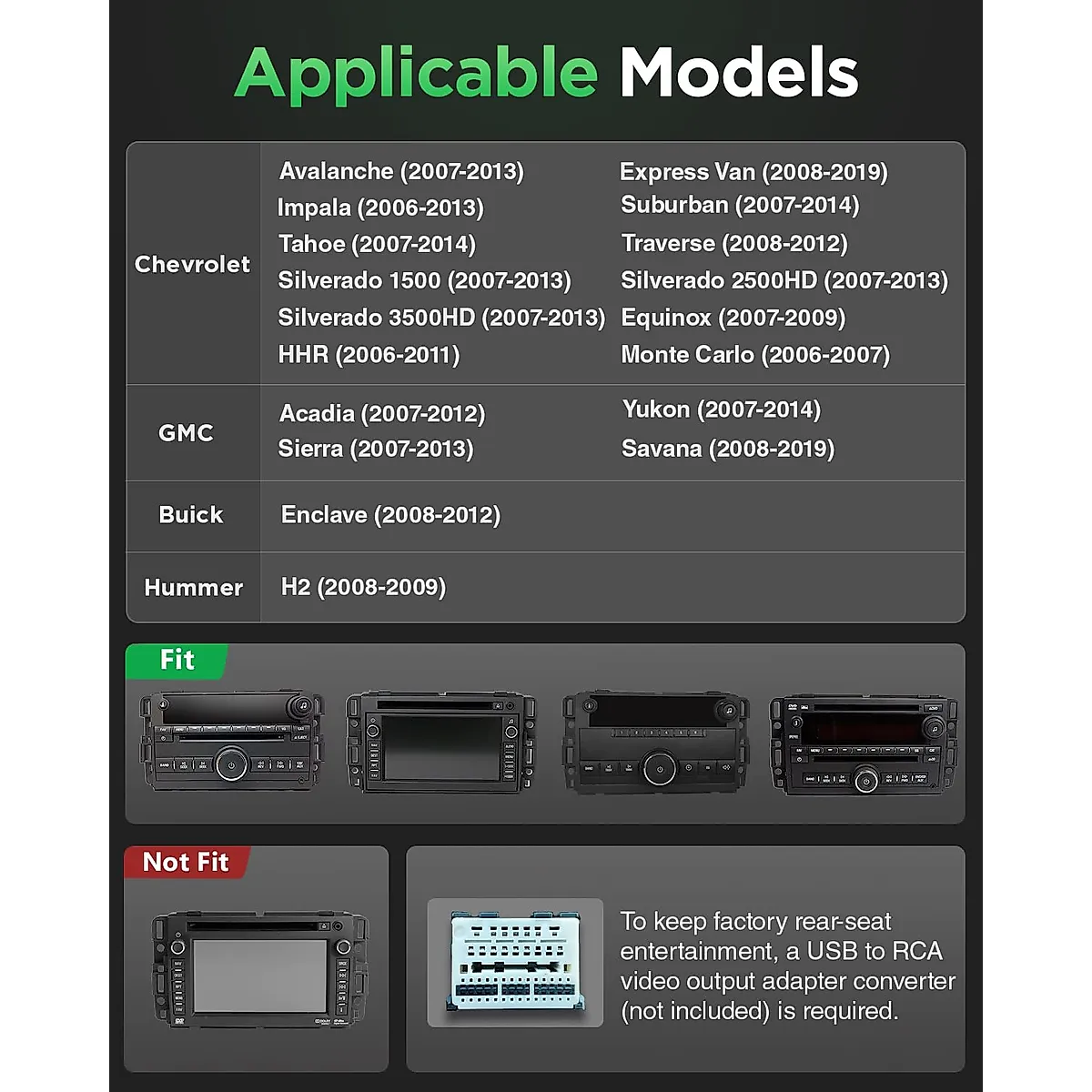 Eonon CarPlay & Android Auto Car Stereo Receiver, Android 10.0 Car Stereo 2+32GB Car Radio, Compatible with Chevrolet/GMC/Buick-8 Inch-Q80SE