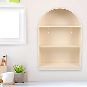 Wall Storage Rack Shelf Wall Figurine Rack Garage Kits Holder Small Floating Shelves Small Wall Shelves Record Wall Mount Wall Hanging Figurine Rack White Perfume Rack Plastic Arch