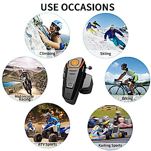 Dgakcvb Motorcycle Helmet Bluetooth Headset, BT-S2 1000m Helmet Bluetooth Intercom Up to 3 Riders Universal Communication System Headphones for Ski/ATV/Dirt Bike/Racing/Climbing(Dual)
