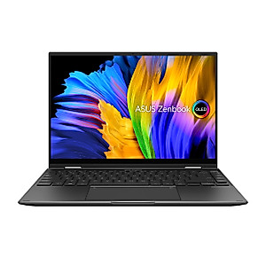 ASUS Zenbook 14 Flip OLED Ultra Slim Laptop, 14” 2.8K 16:10 OLED Touch Display, AMD Ryzen 7 6800H CPU, 16GB RAM, 1TB SSD, NumberPad, Windows 11 Home, Jade Black, UN5401RA-DB74T