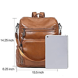 CLUCI Womens Backpack Purse Fashion Vegan Leather Convertible Large Travel Ladies Shoulder Bag with Tassel