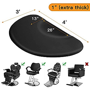 3 ft. x 4 ft. Salon Mat,Anti Fatigue Salon Floor Mat for Hair Stylist,Salon Barber Chair Barber Stations,Non Slip,Waterproof,High-Heel Proof,1 inch Thick