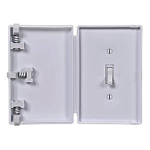 Child Be Safe, Baby Toddler Pet Resistant Electrical Safety Cover Guard for Home and Business, Made in USA, Traditional Standard Toggle Light Switch (White, Single Unit)